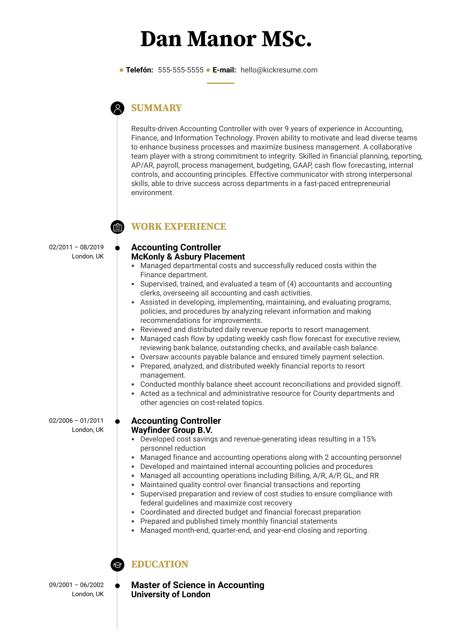 Accounting Controller Resume Resumecompanion Com Resume Samples My