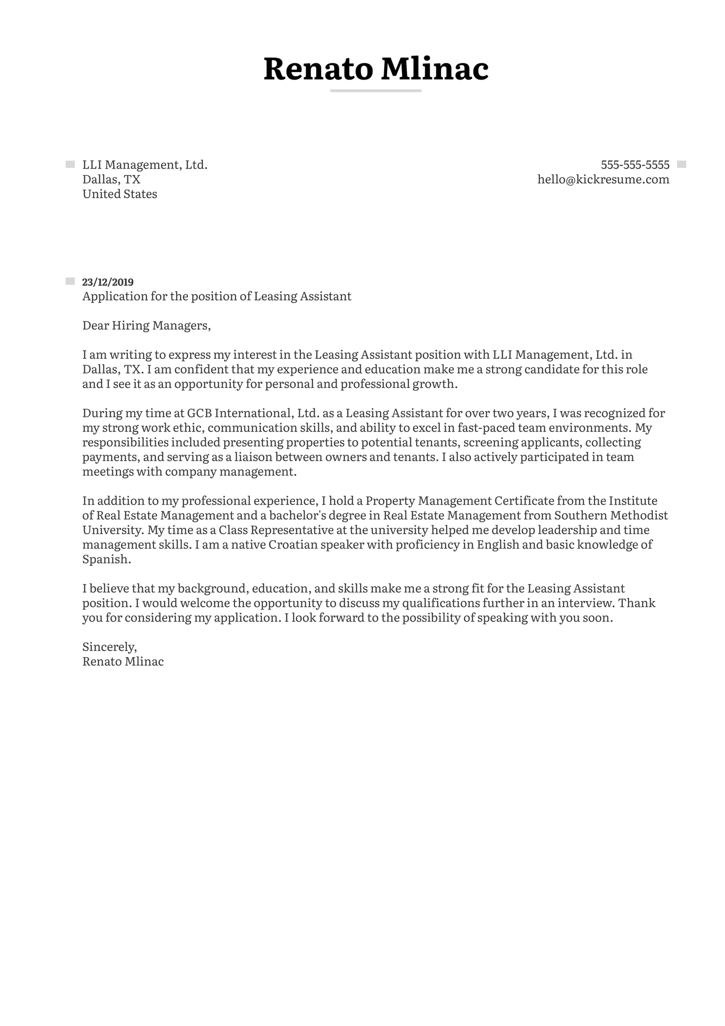Have A Info About Leasing Agent Cover Letter Samples Quality Assurance