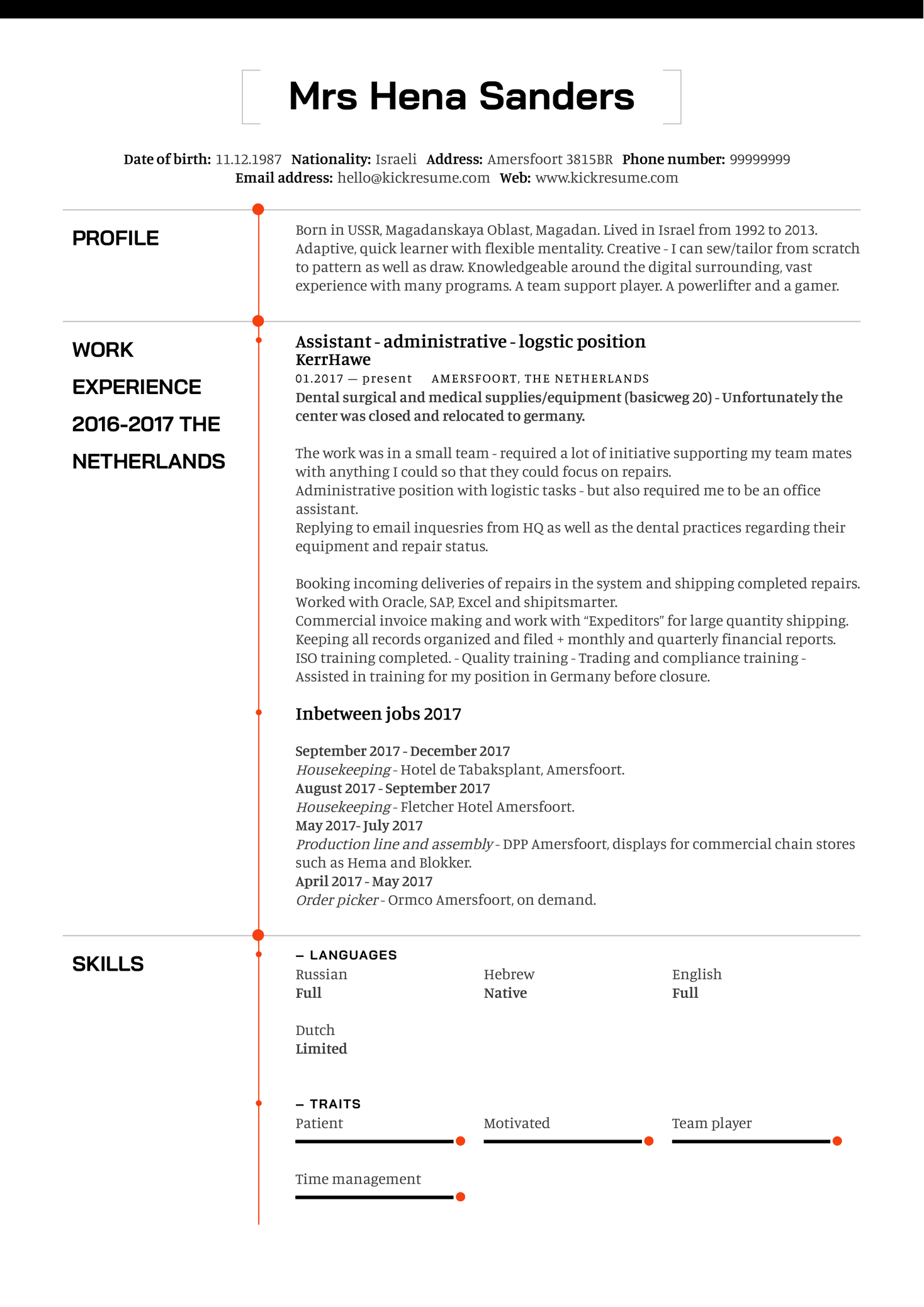 Logistics Assistant CV Example Kickresume Logistics Assistant CV Example Kickresume