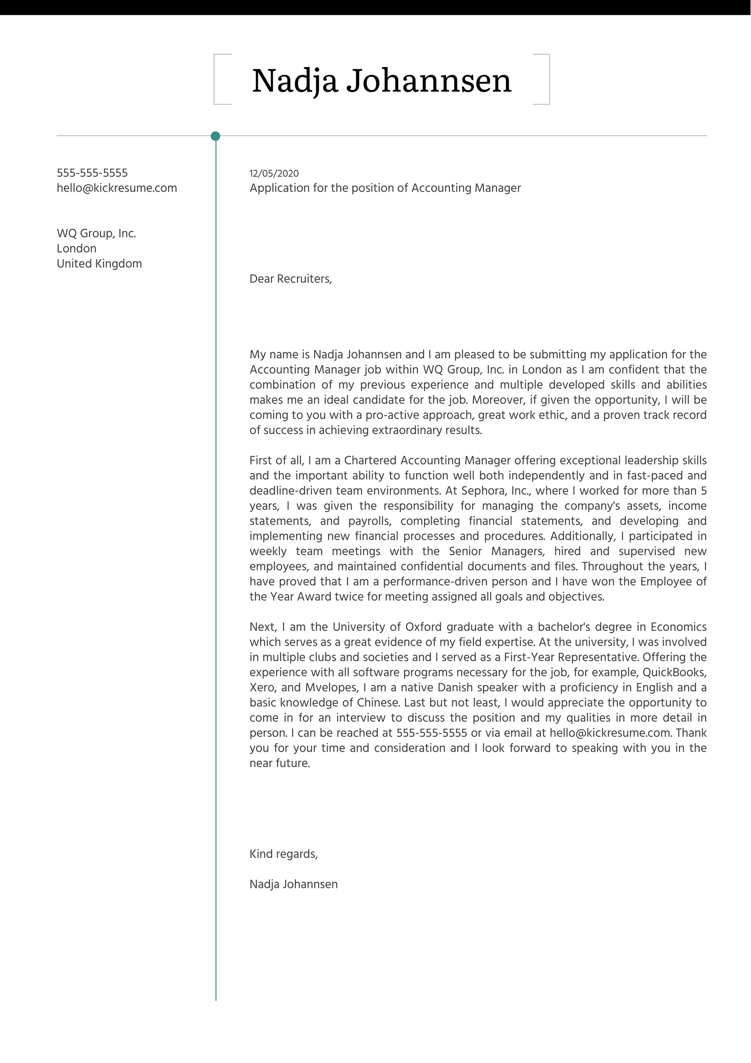 Job Application Letter Sample For Accountant Job Application Letter Sample For Accountant