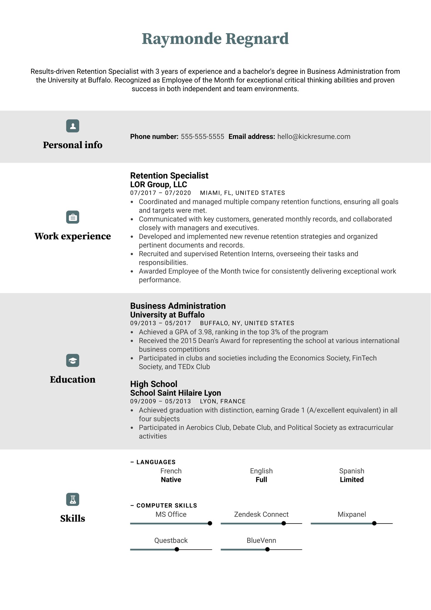 Retention Specialist Resume Example Kickresume Retention Specialist Resume Example Kickresume