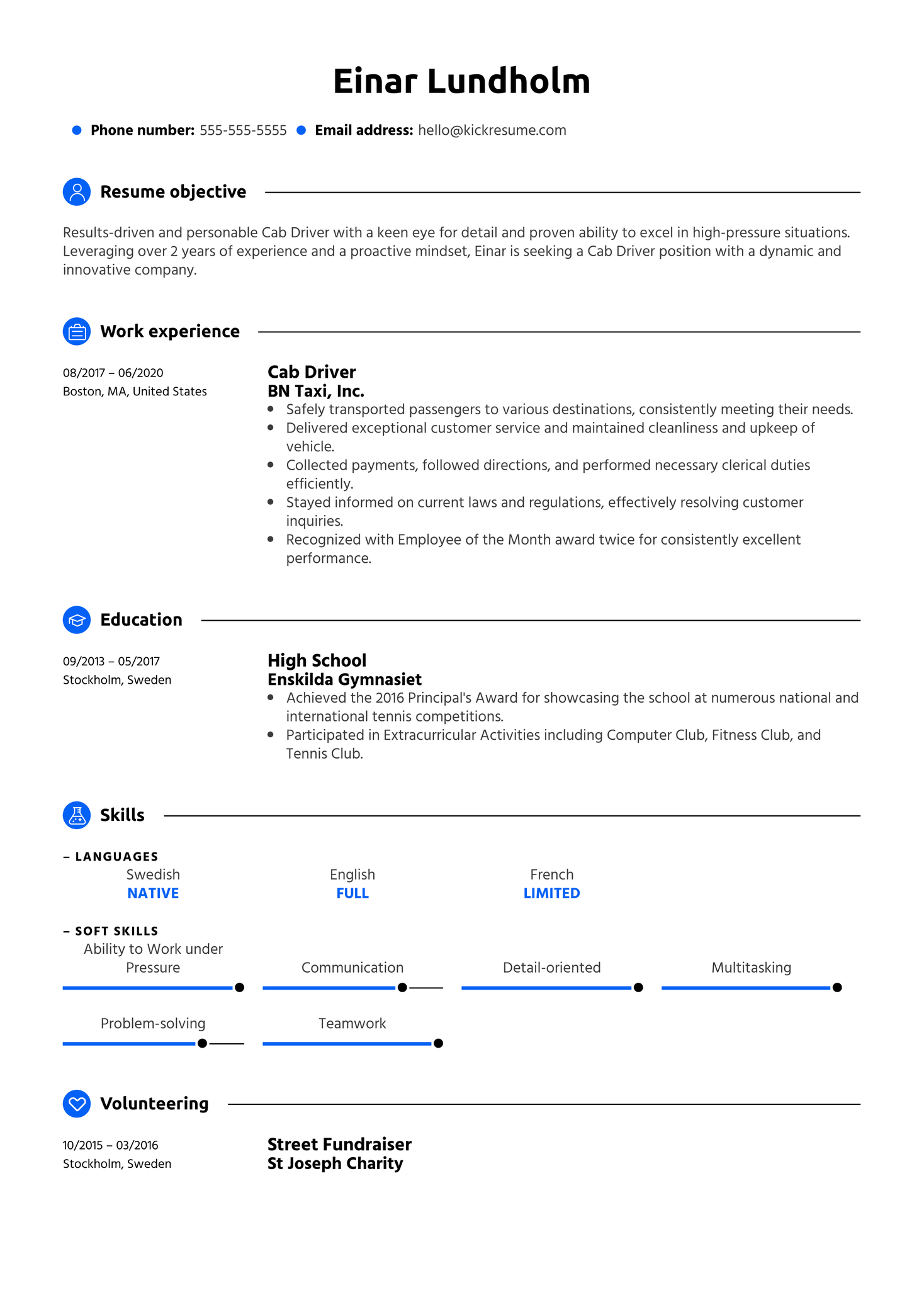 Taxi Driver Resume Denspatinderhand
