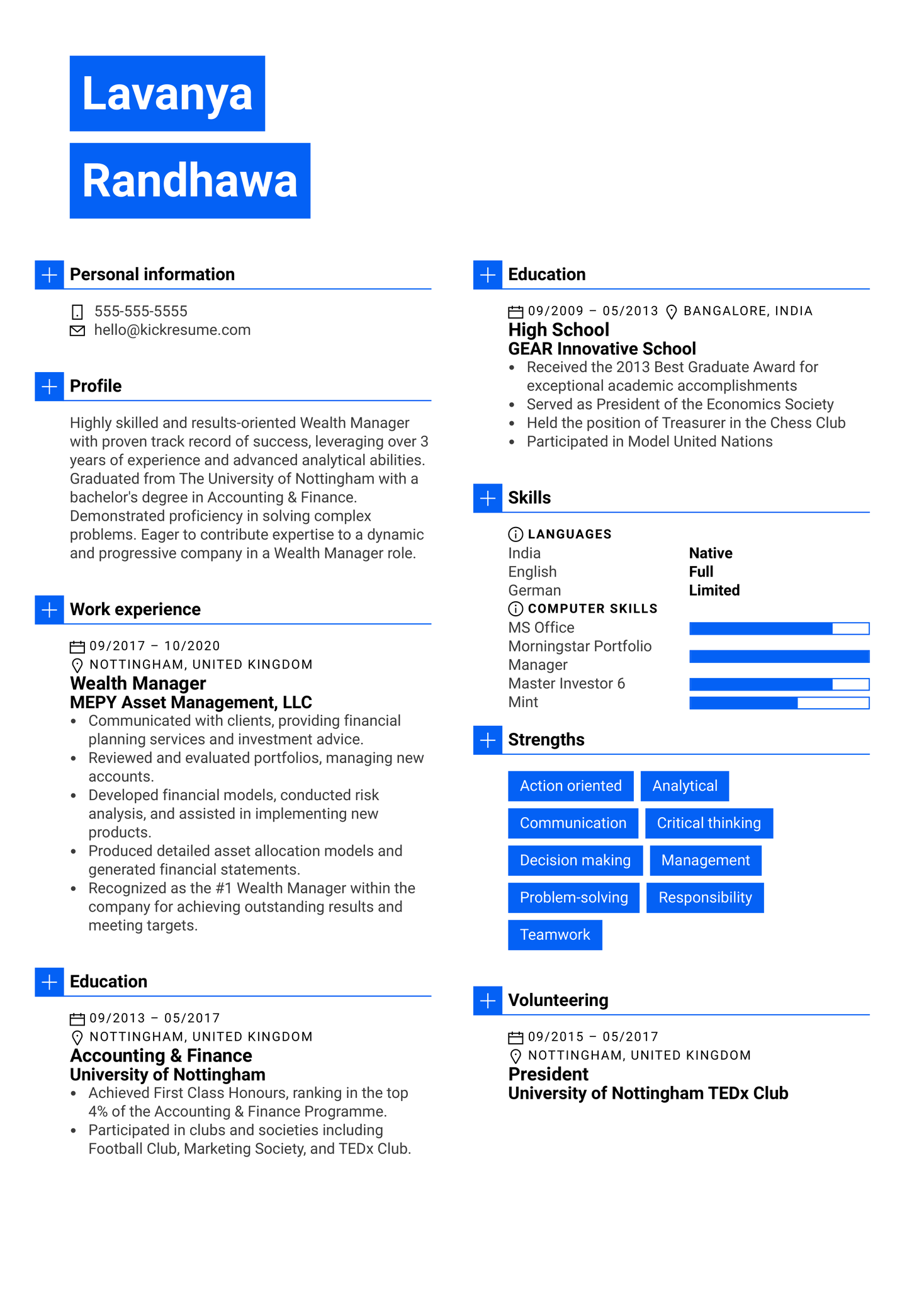 Esempio Di Curriculum Del Gestore Patrimoniale Kickresume