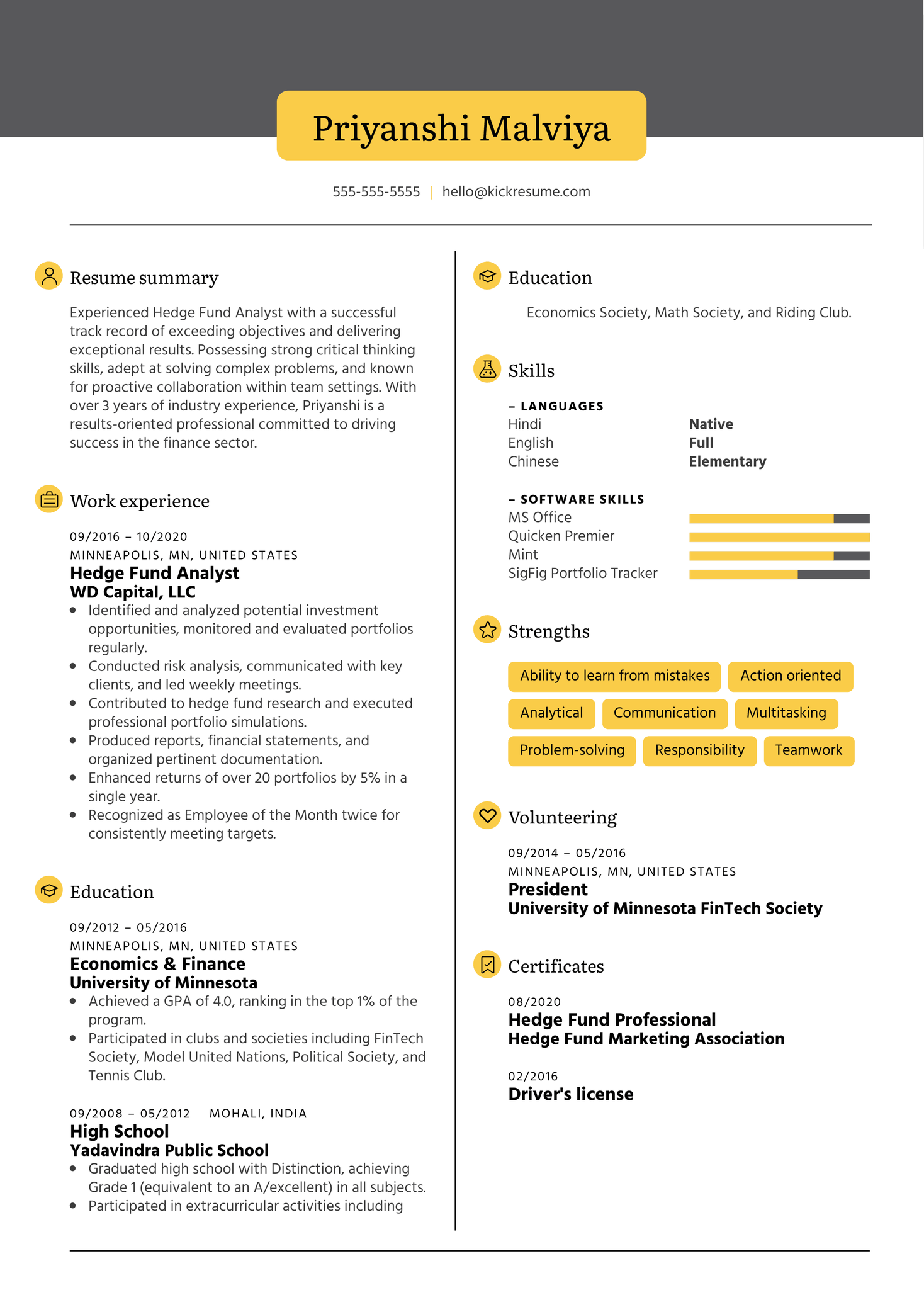 Hedge Fund Resume Sample Kurikulum 13