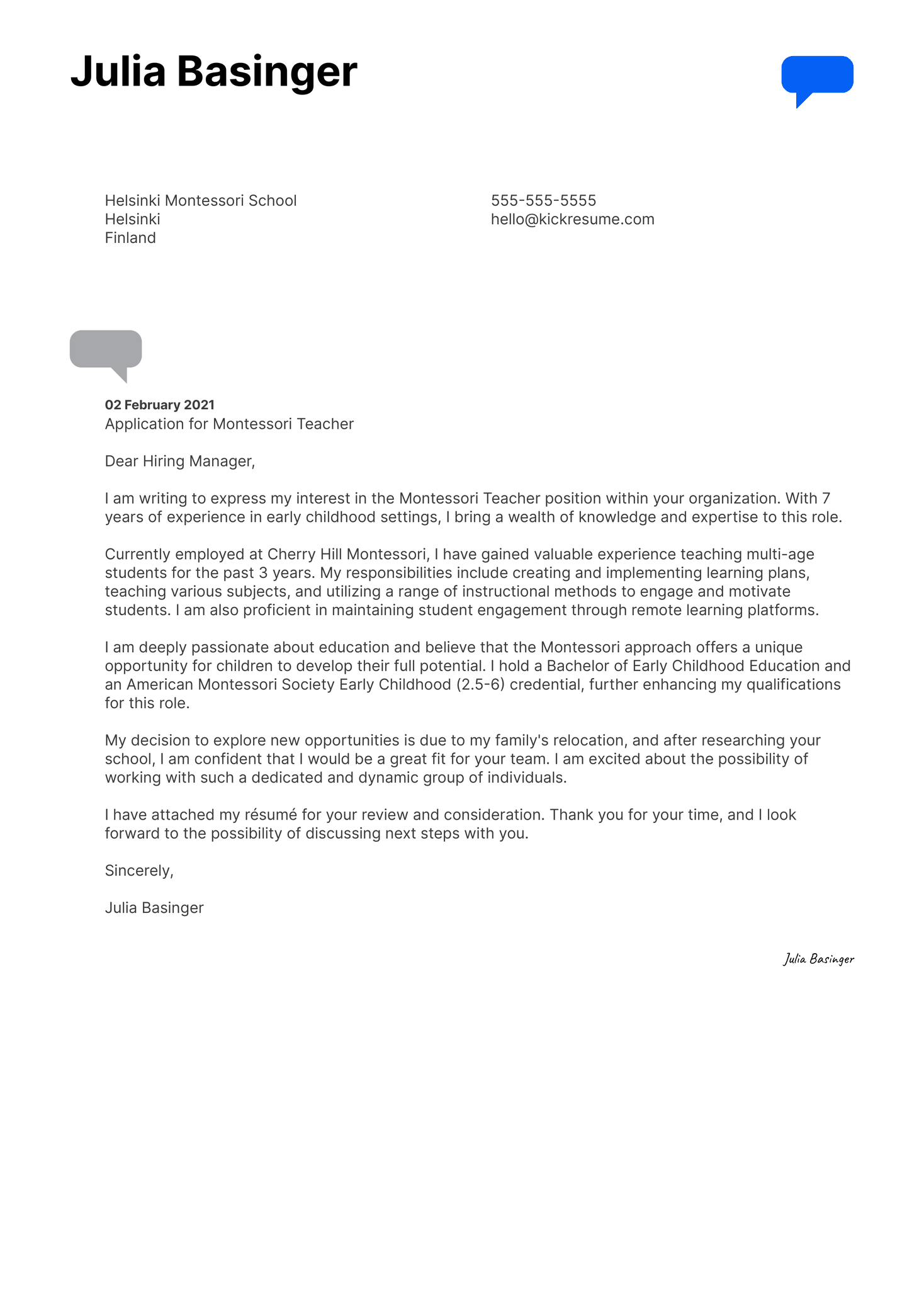 Cover Letter For Early Childhood Education Position Cover Letter For Early Childhood Education Position