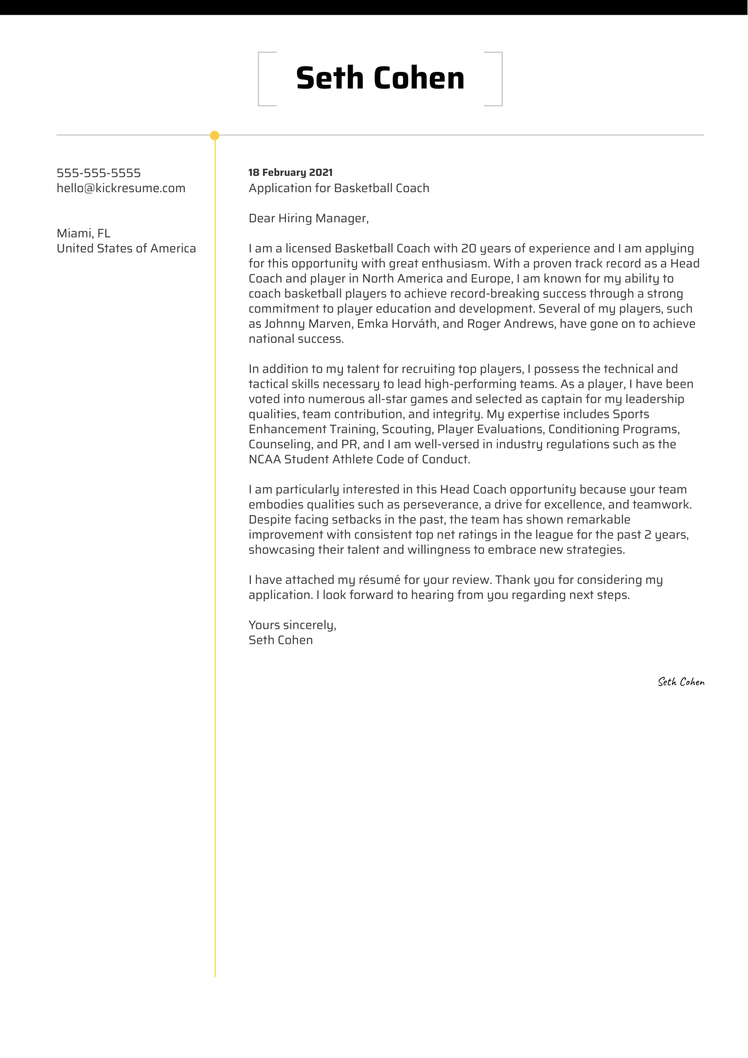 Basketball Coach Cover Letter Sample Kickresume Basketball Coach Cover Letter Sample Kickresume
