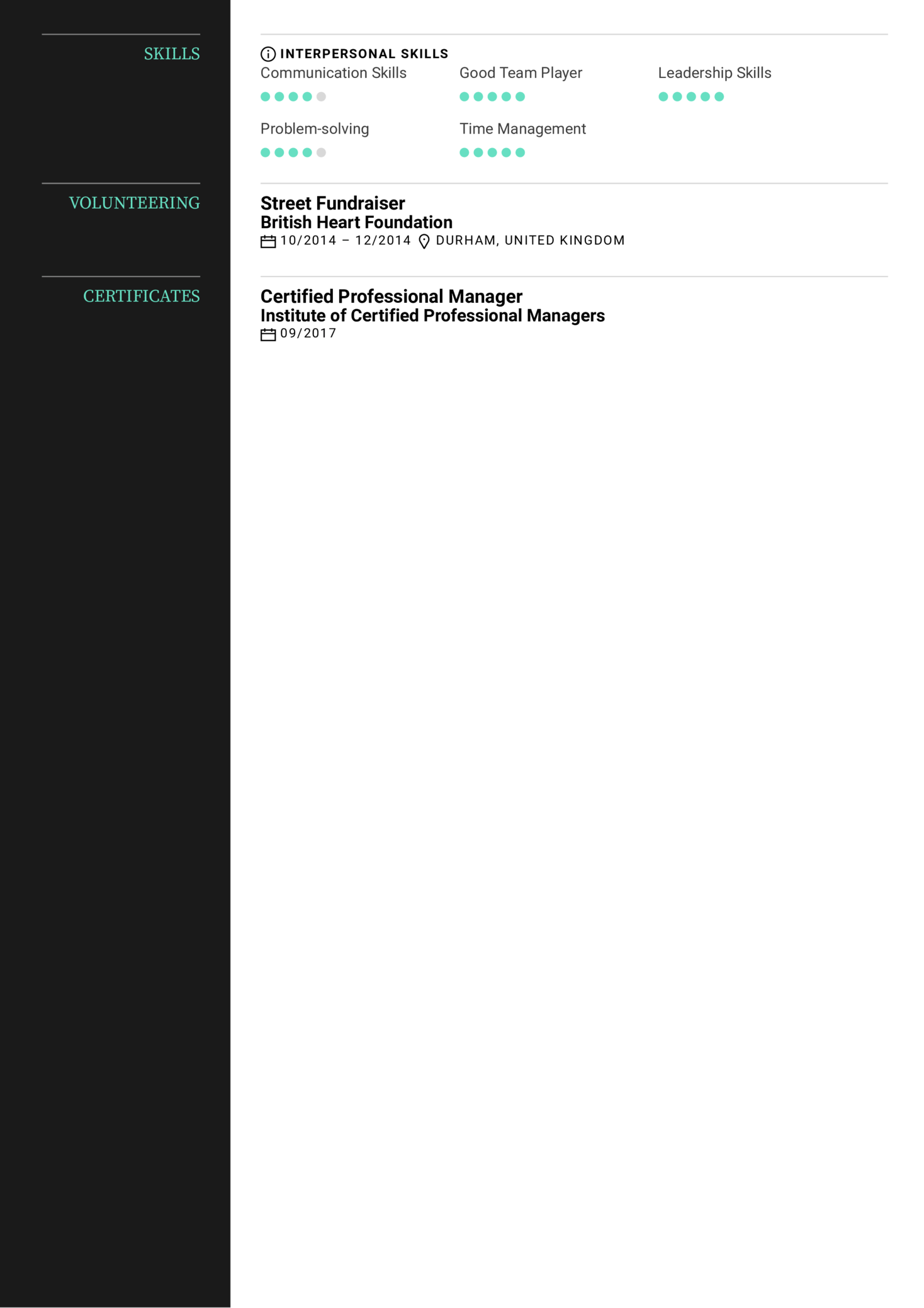 Club Manager Resume Sample | Kickresume